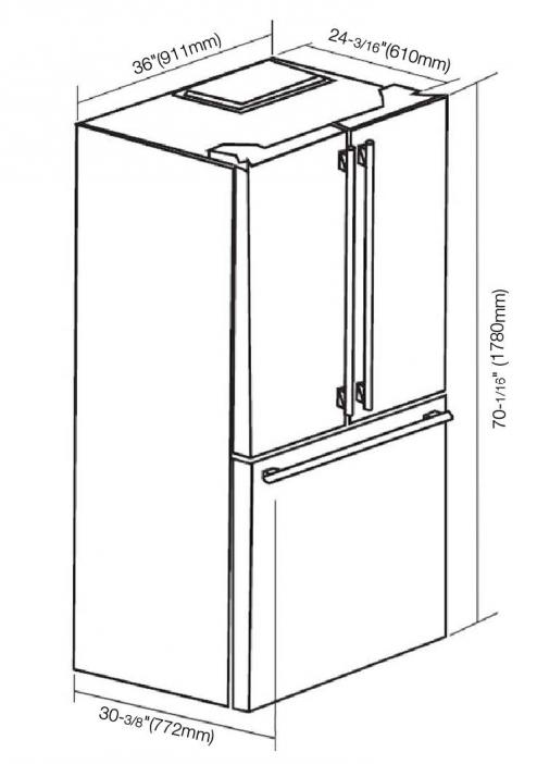 36" FRENCH DOOR FRIDGE | Fulgor Milano